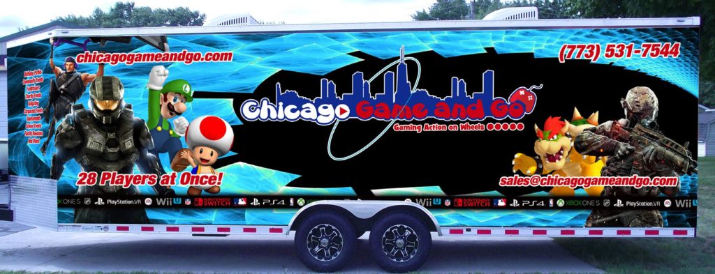 Video game truck, game bus, trailer in Chicago, Illinois